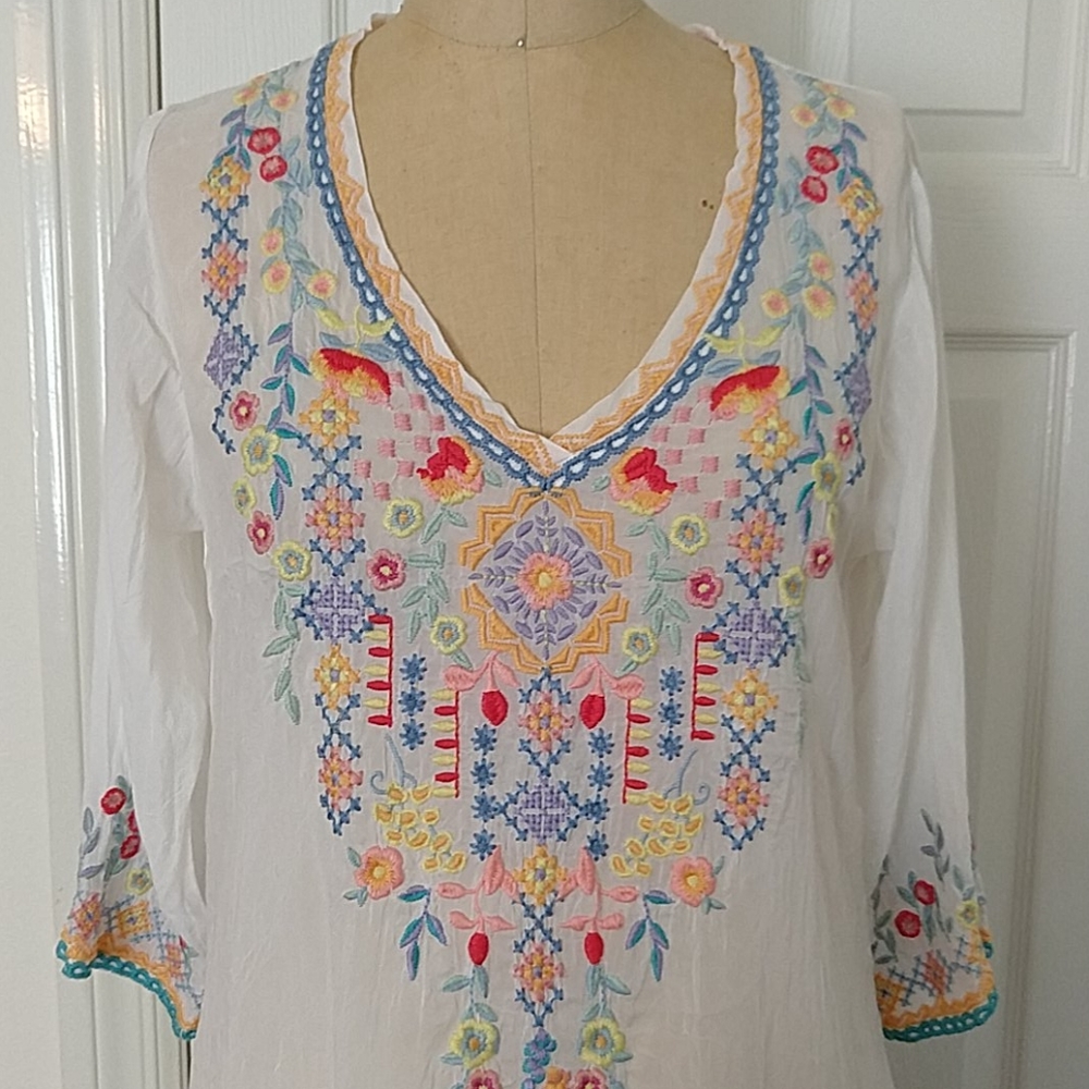 Johnny Was Embroidered Tunic - Gem